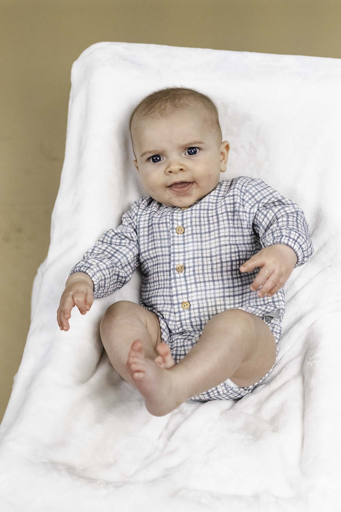Blue Plaid Onesie (Baby Boy) – Bowfish Kids