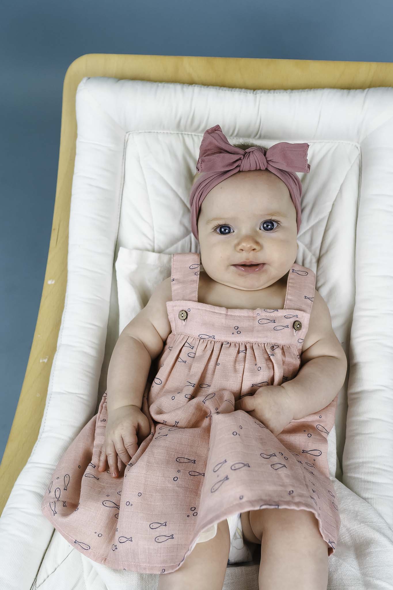 Dusty Pink Fishies Dress (Baby Girl) – Bowfish Kids