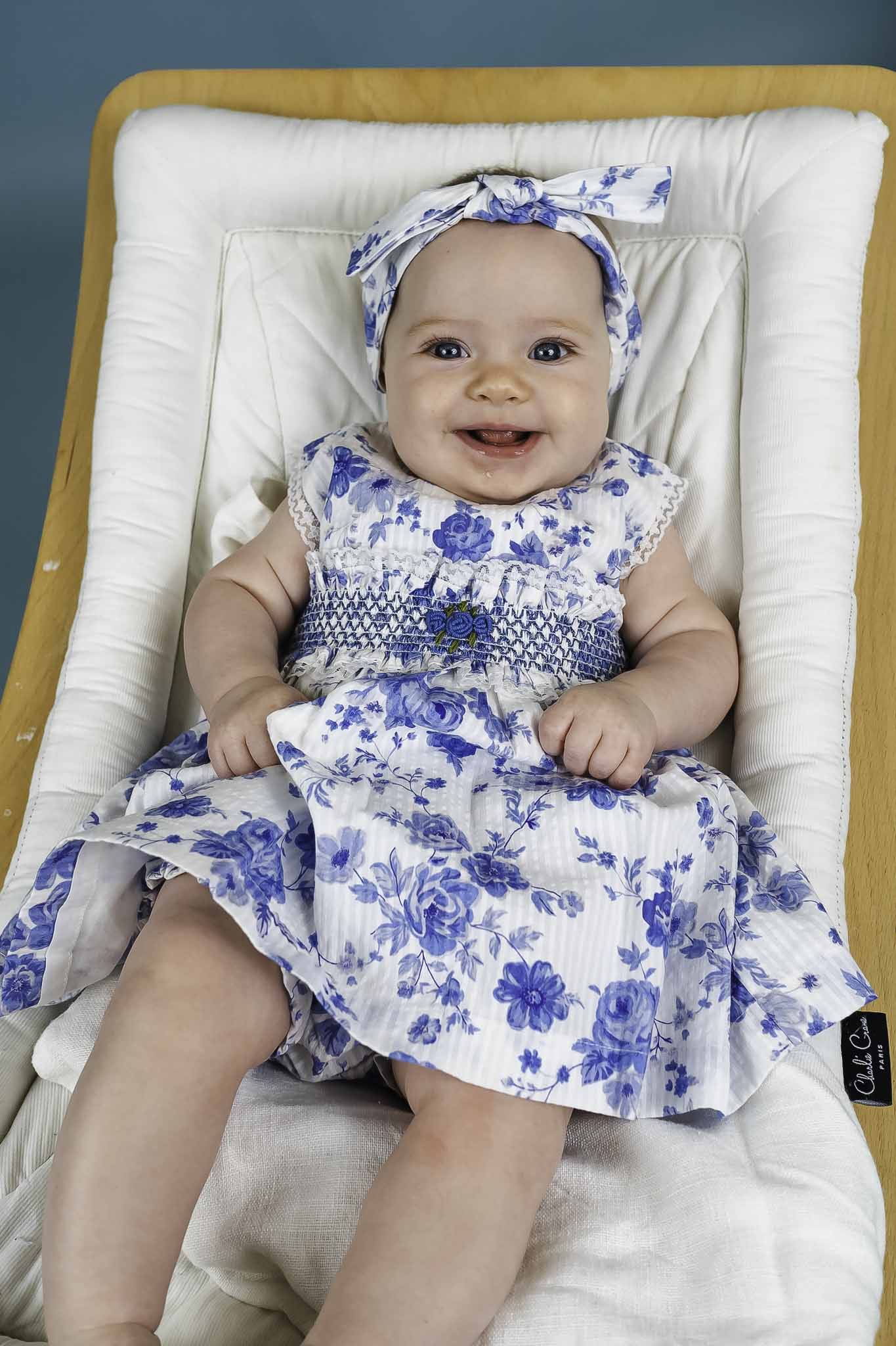 Ellison Rose Floral Smocked Dress (Baby Girl) – Bowfish Kids