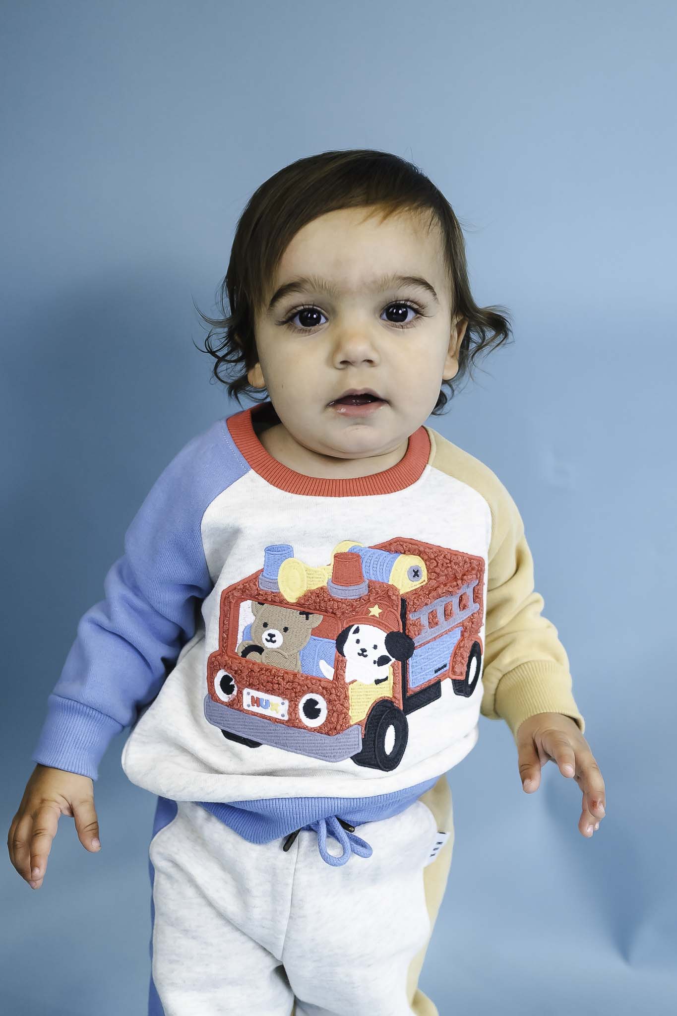 Fire Truck Hux Sweatshirt (Baby Boy) – Bowfish Kids