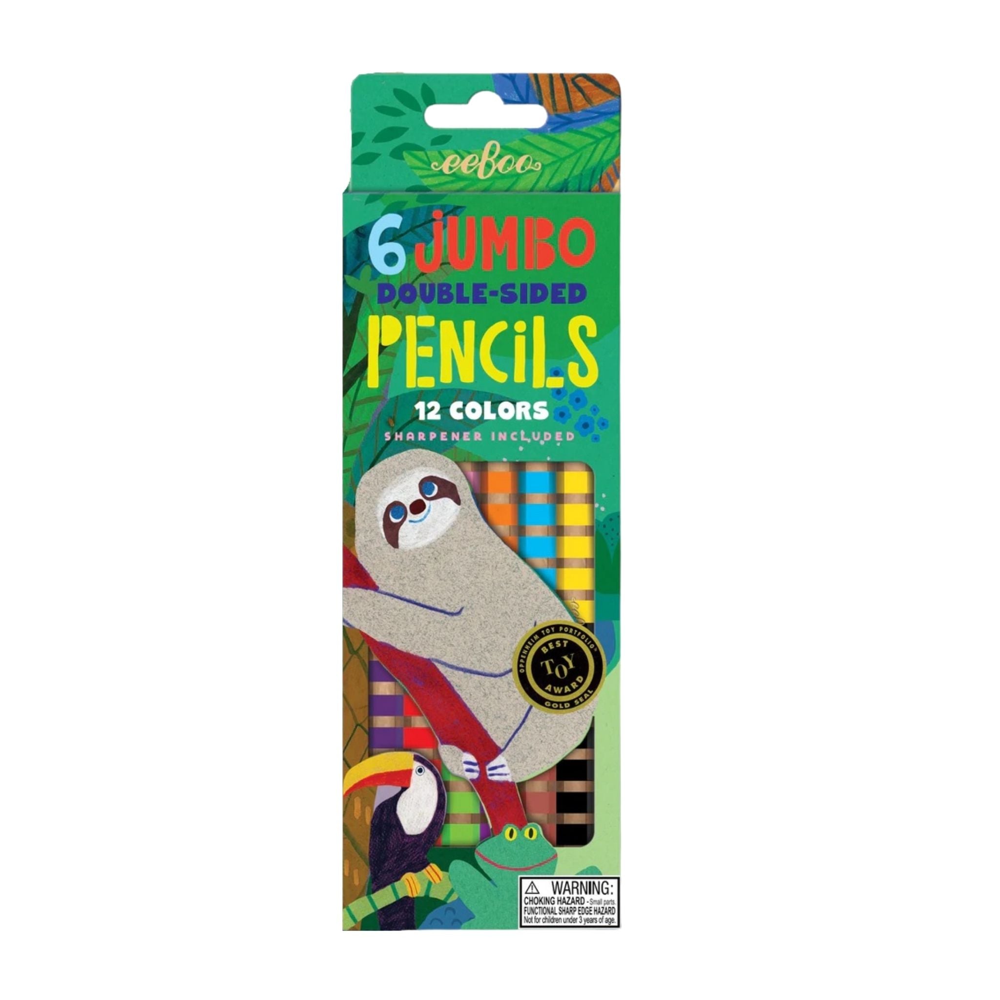 Sloth 6 Jumbo Double Pencils (3+ Years) – Bowfish Kids